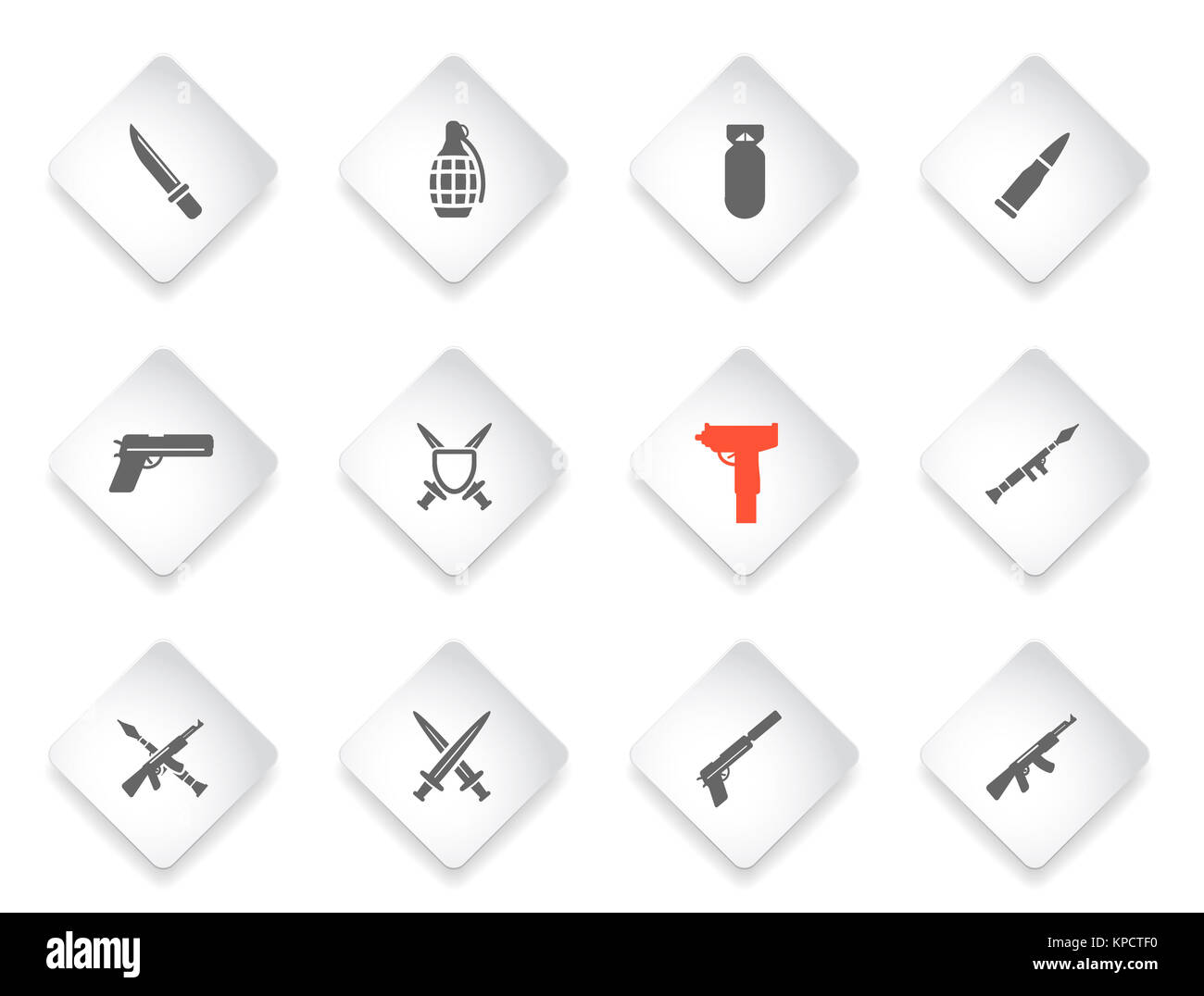 Weapon simply icons Stock Photo - Alamy
