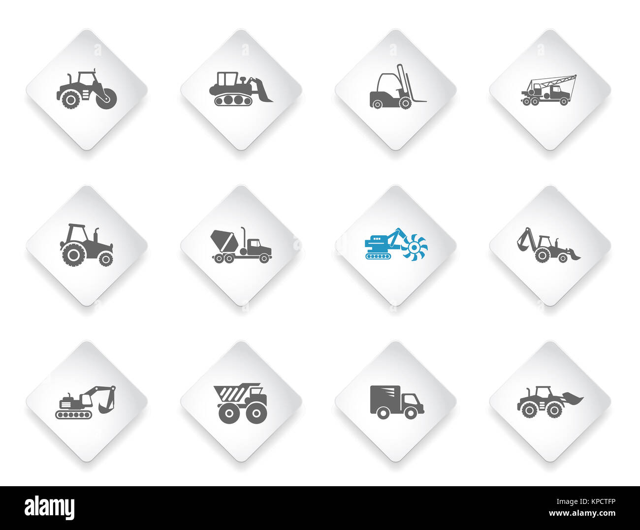 Symbols of Construction Machines Stock Photo - Alamy