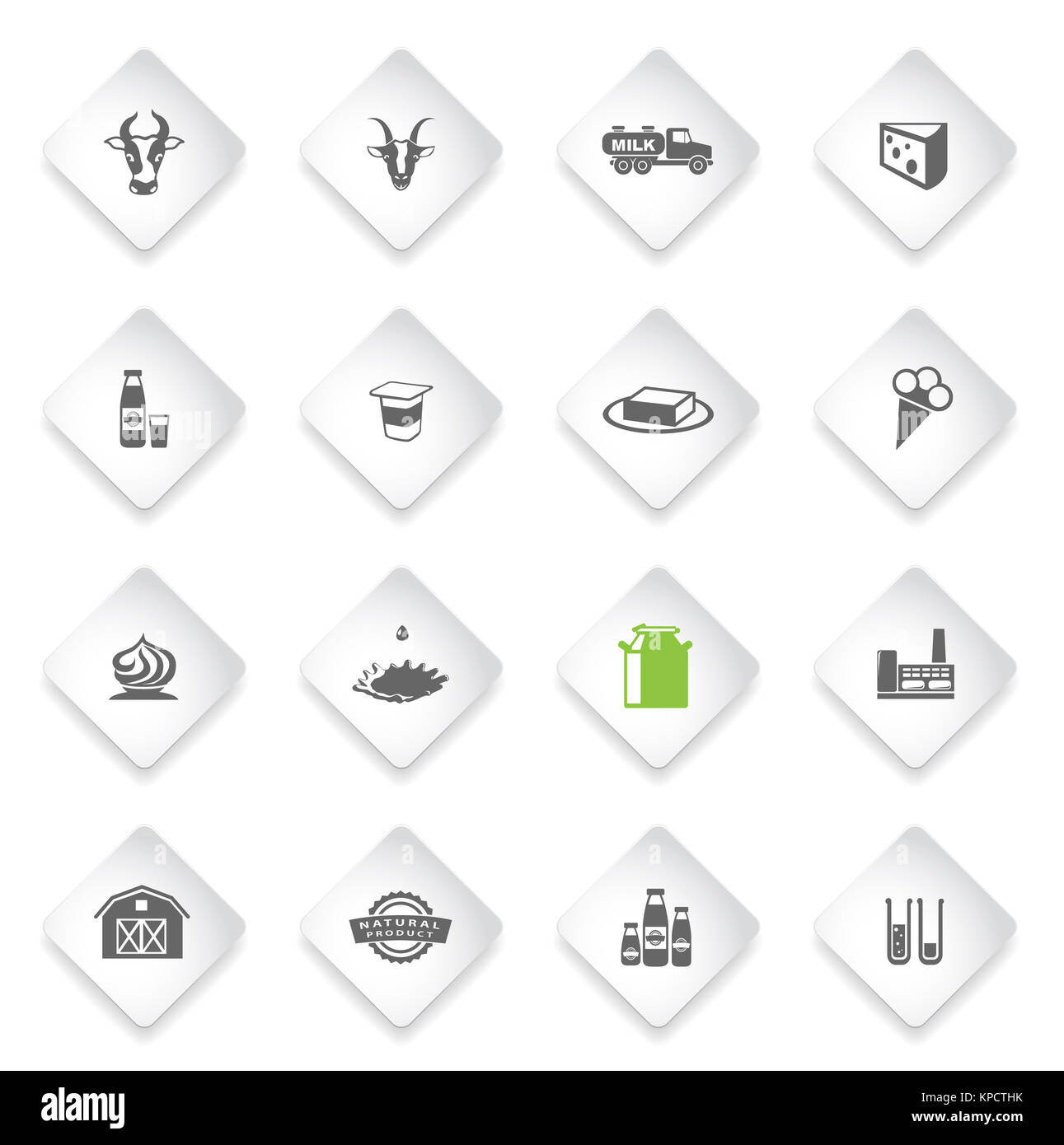 Milk industry icons set Stock Photo - Alamy