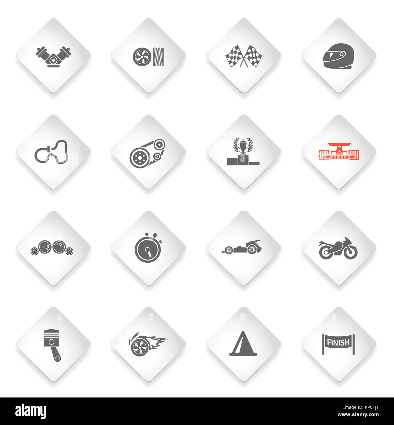 Racing icons set Stock Photo - Alamy