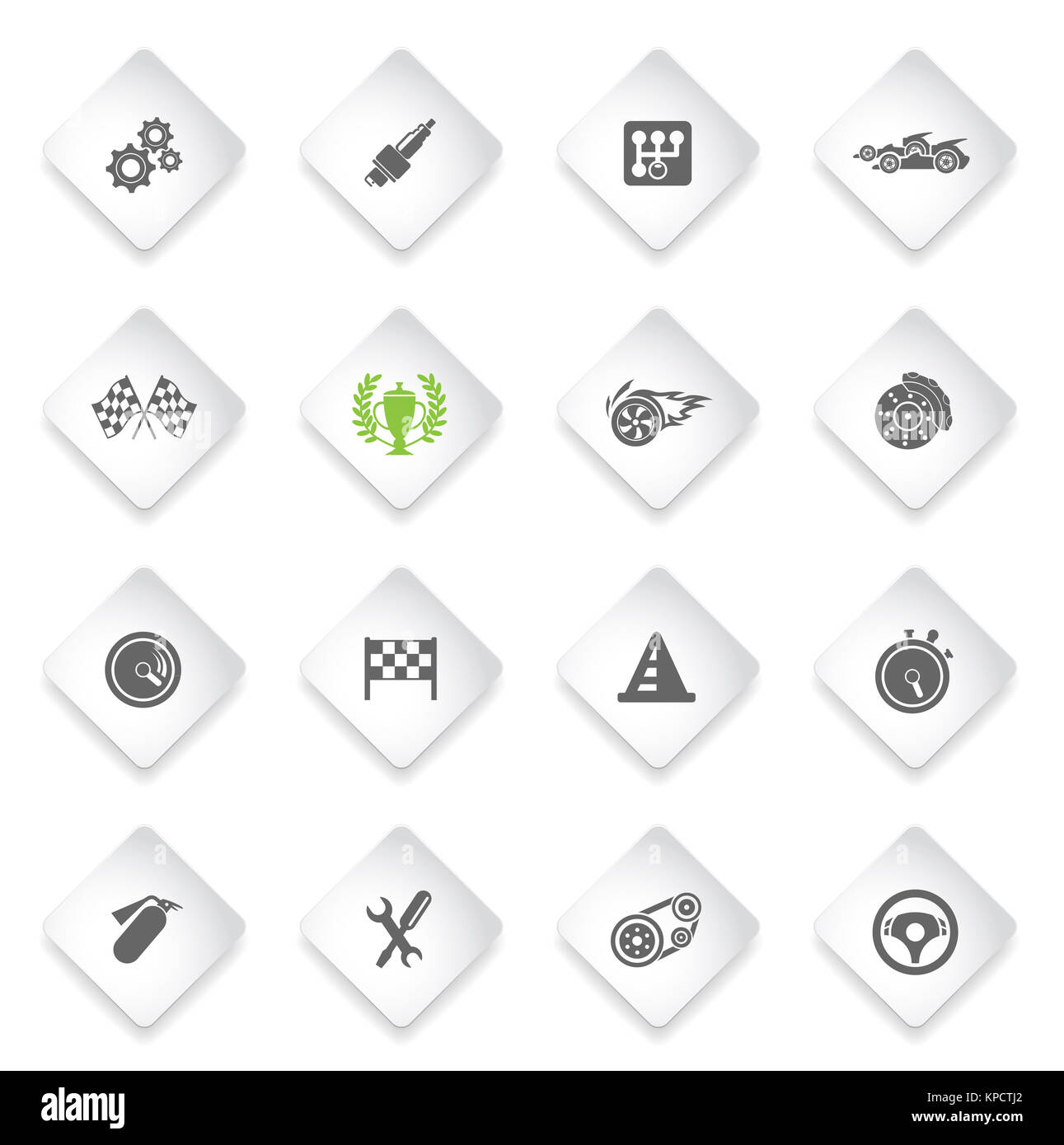 Racing icons set Stock Photo - Alamy