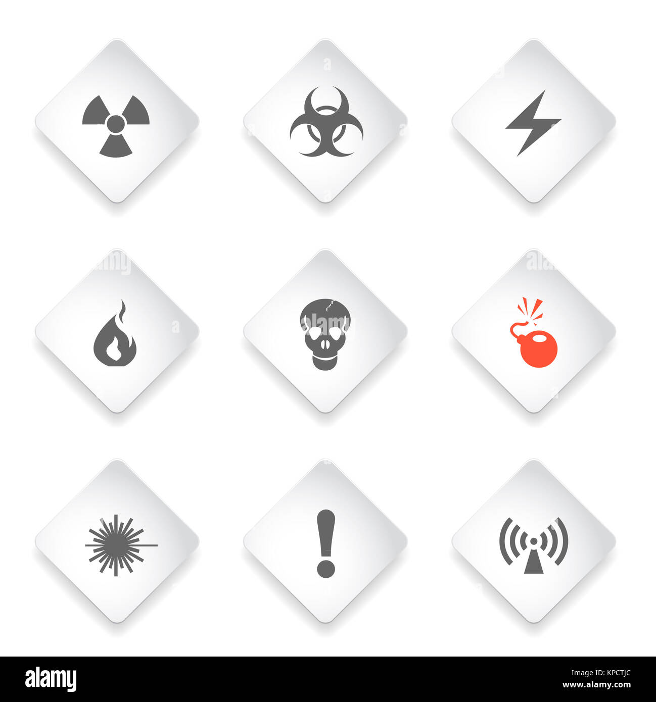 Hazard Sign Icons Stock Photo - Alamy