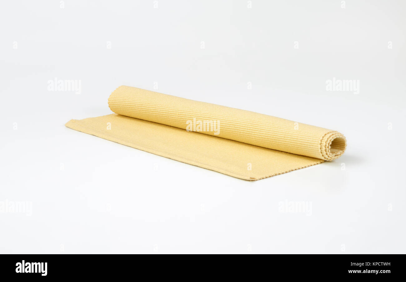 Beige cotton table mat Stock Photo - Alamy