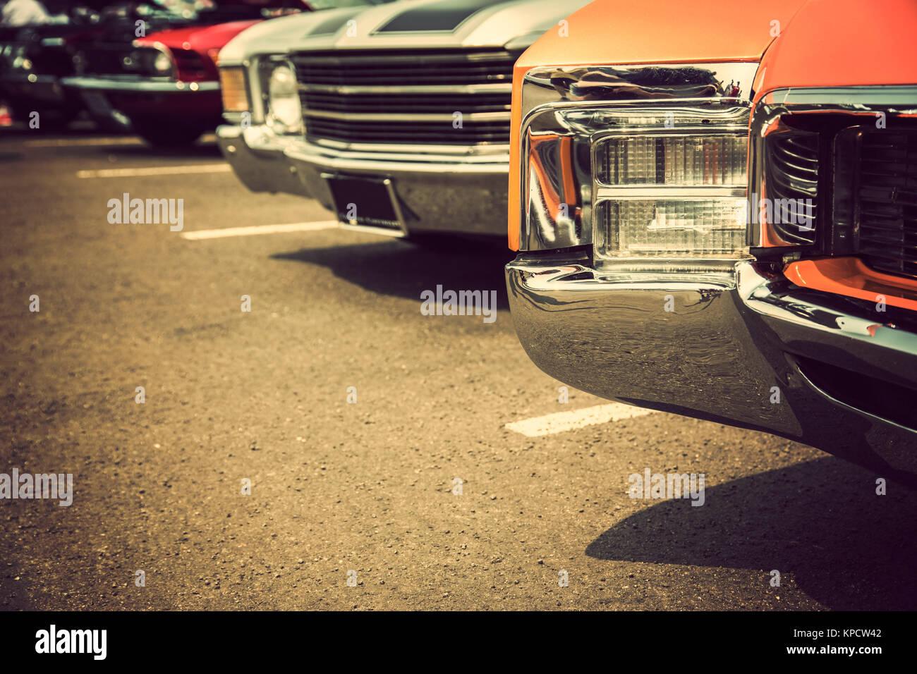 Classic cars in a row Stock Photo - Alamy