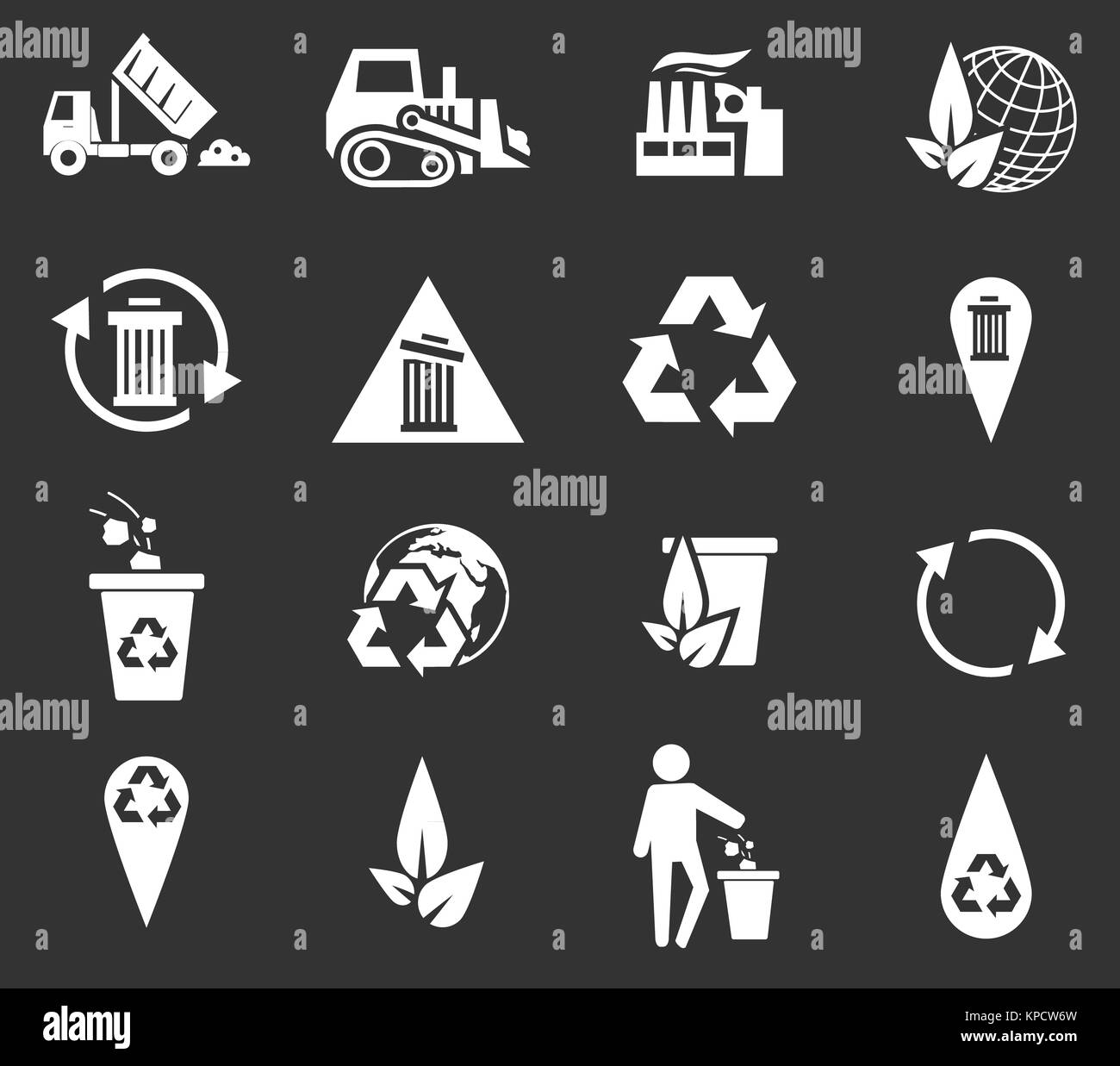 Garbage Icons set Stock Photo - Alamy