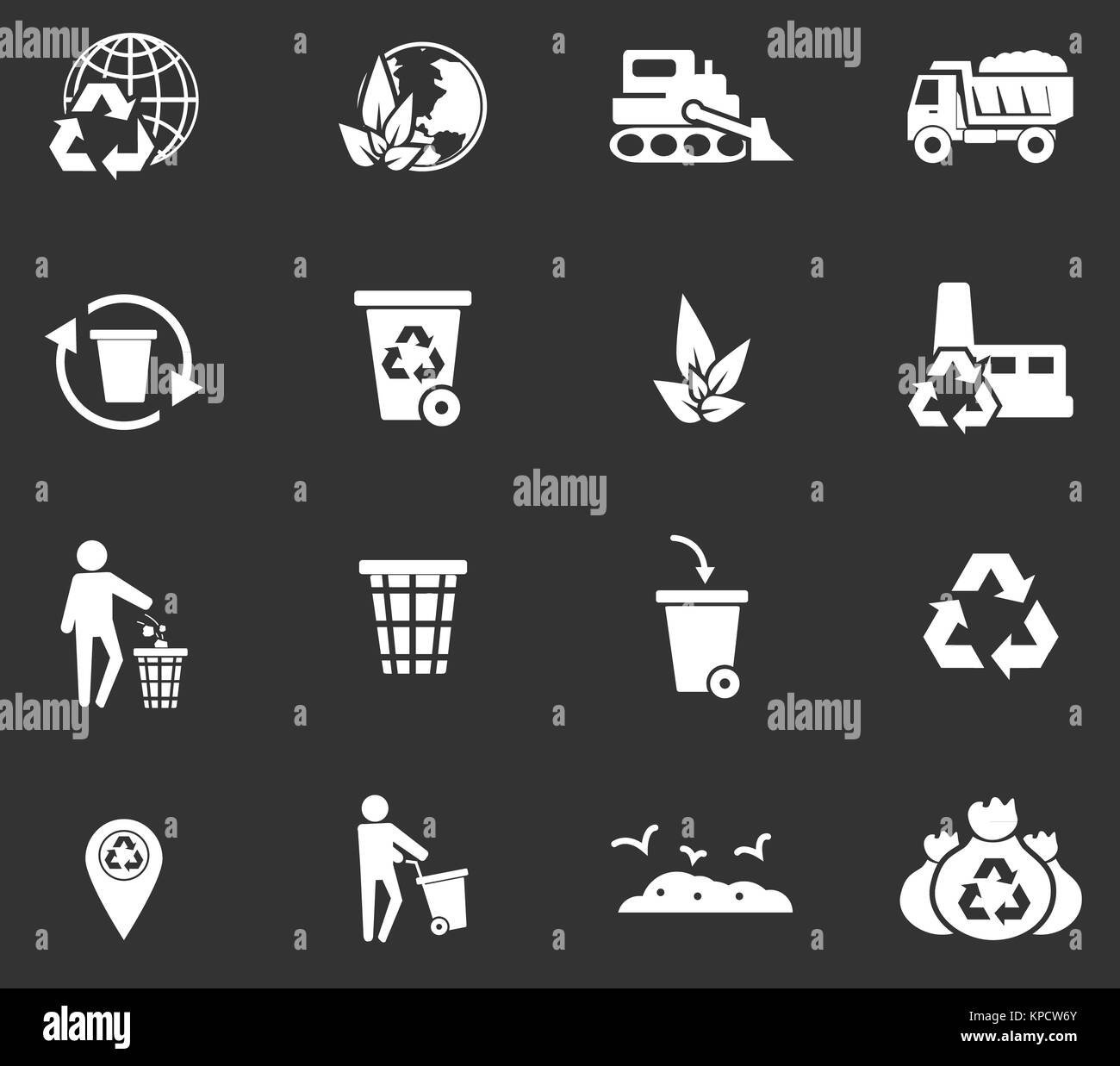Garbage Icons set Stock Photo - Alamy