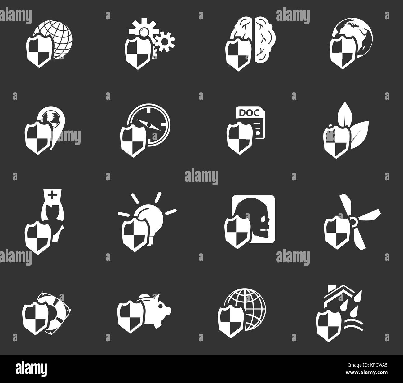 Insurance icons set Stock Photo - Alamy