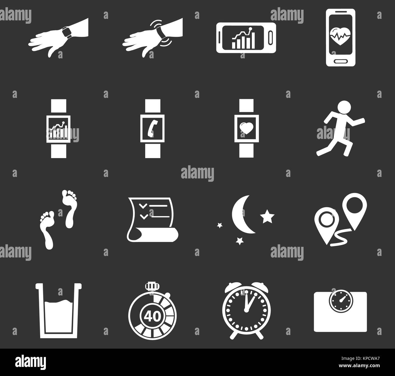 Jogging and workout icons set Stock Photo - Alamy