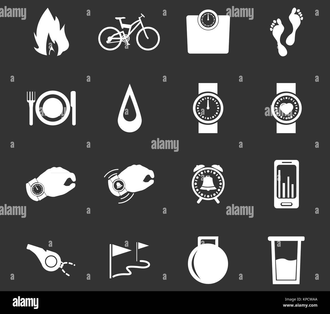 Jogging and workout icons set Stock Photo - Alamy