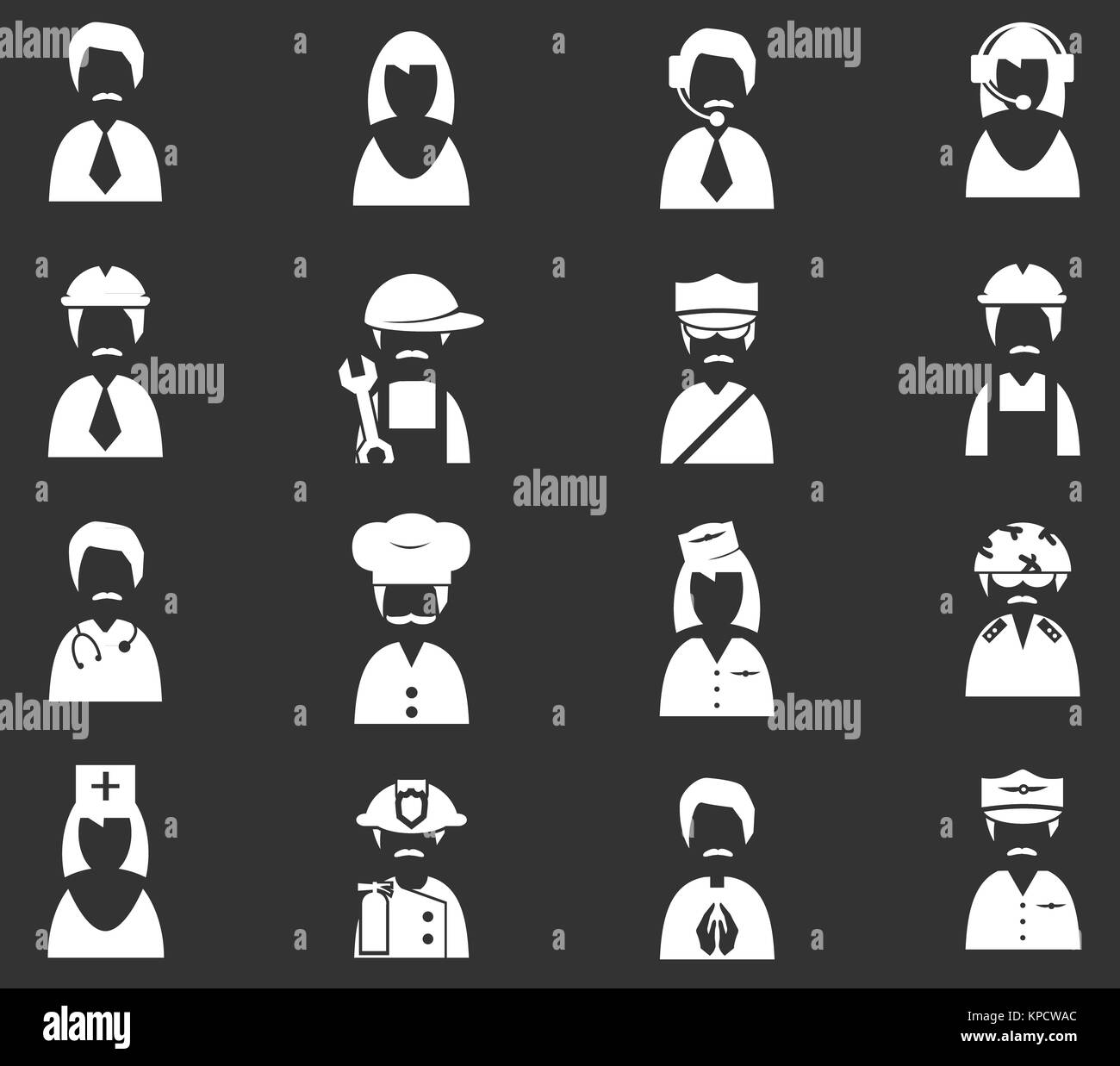 Occupation icons set Stock Photo - Alamy