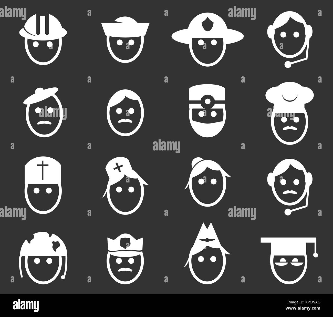 Occupation icons set Stock Photo - Alamy