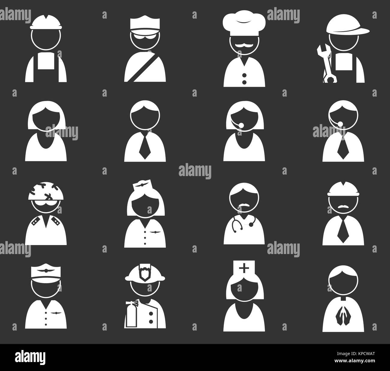 Occupation icons set Stock Photo - Alamy