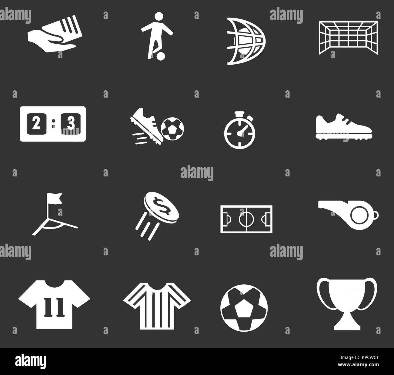 Soccer icons set Stock Photo - Alamy