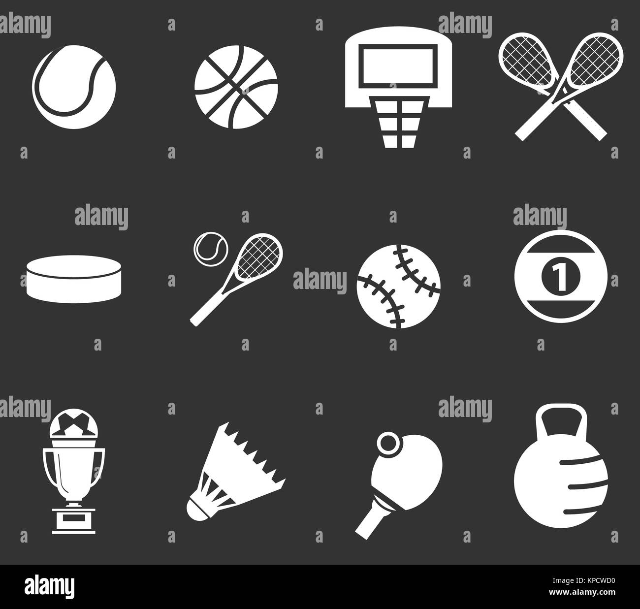 Sports Balls icons set Stock Photo - Alamy