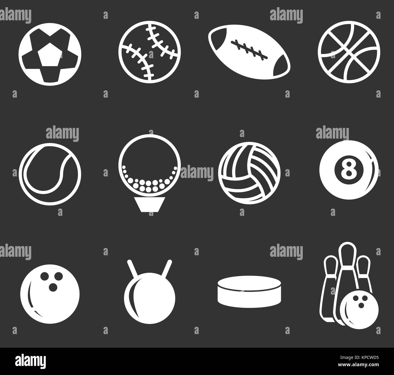 Sports Balls icons set Stock Photo - Alamy