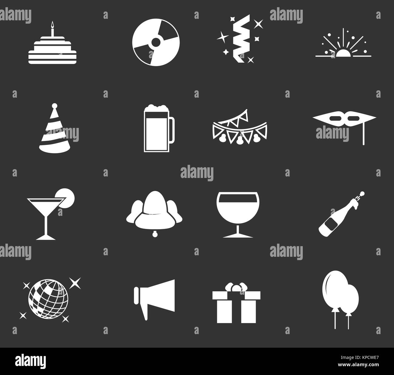 Party Icon Set Stock Photo - Alamy
