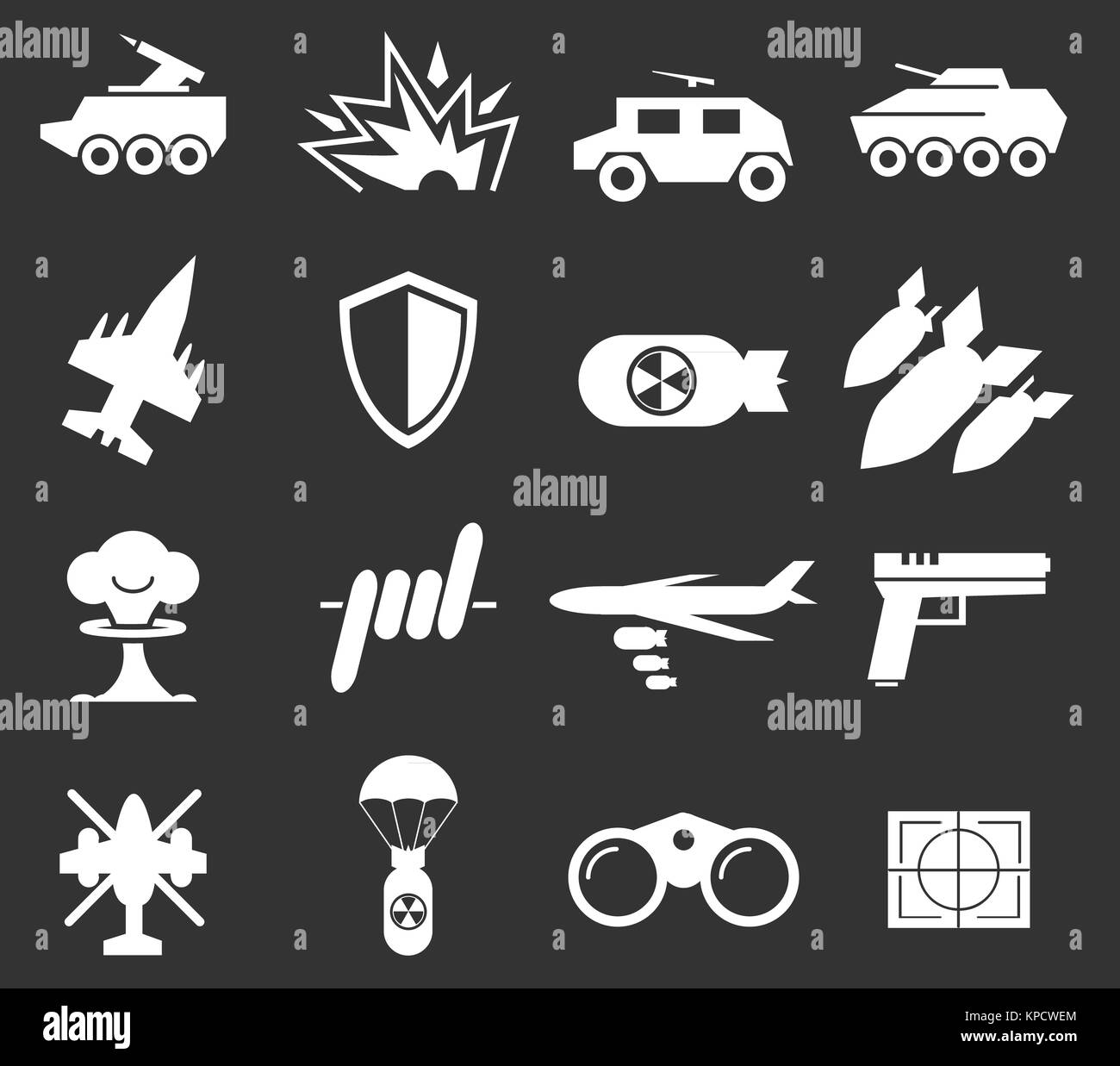 Military and war icons Stock Photo - Alamy