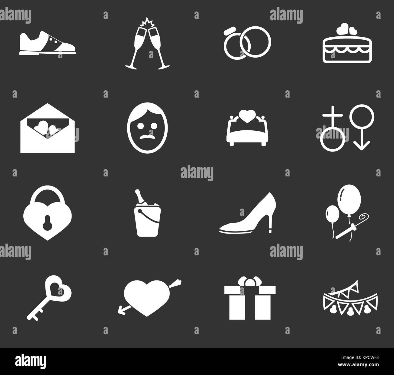 Wedding Icon Set Stock Photo - Alamy