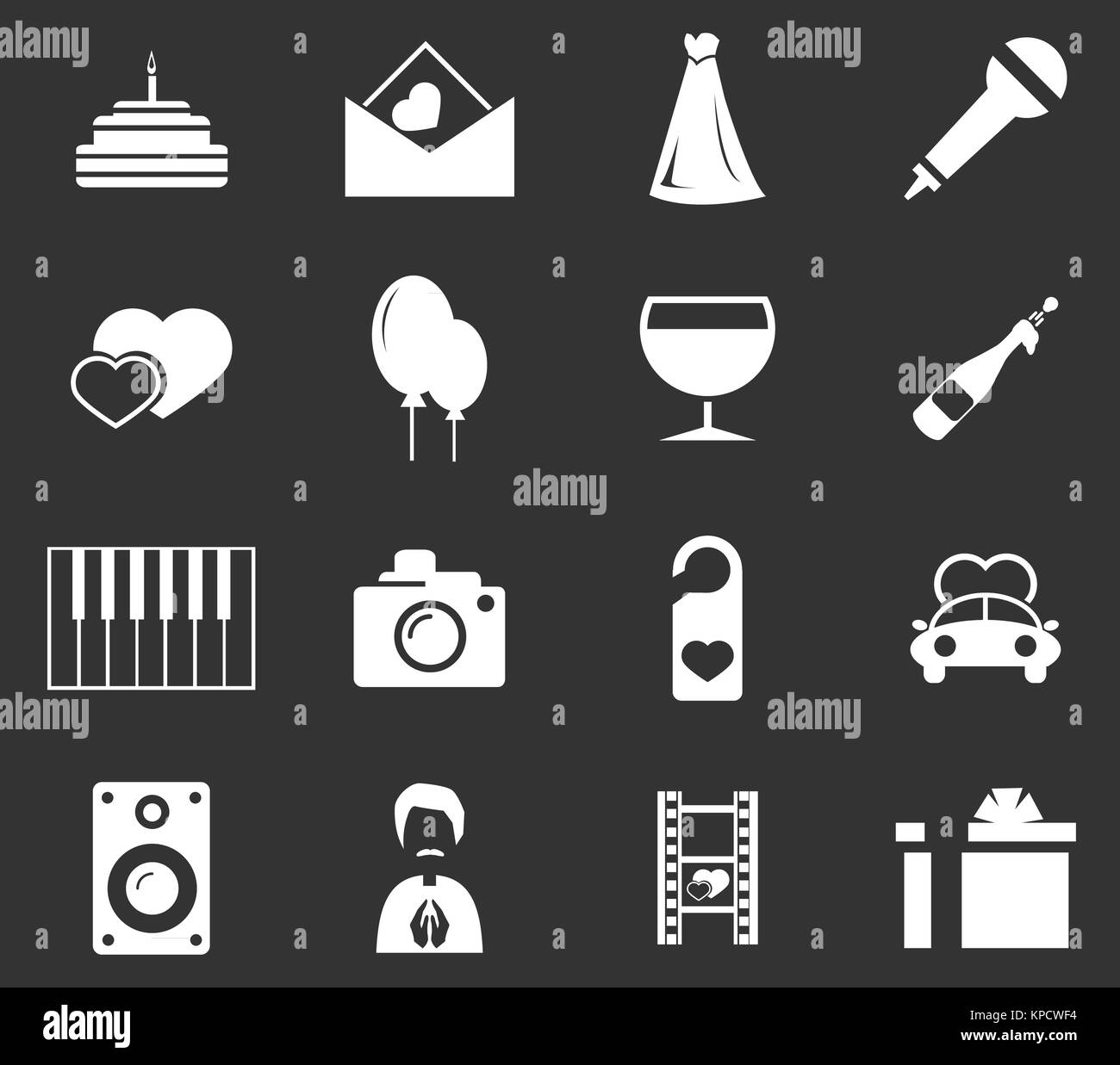 Wedding Icon Set Stock Photo - Alamy