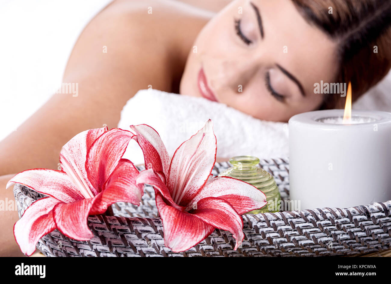 Relaxing spa woman Stock Photo - Alamy