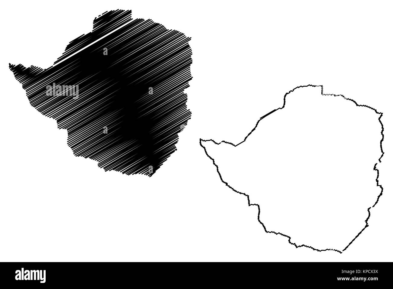 Outline map zimbabwe Black and White Stock Photos & Images - Alamy