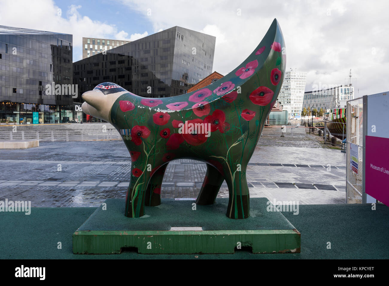 Lambanana, symbol of Liverpool, at the Pier Head, Liverpool, Merseyside ...