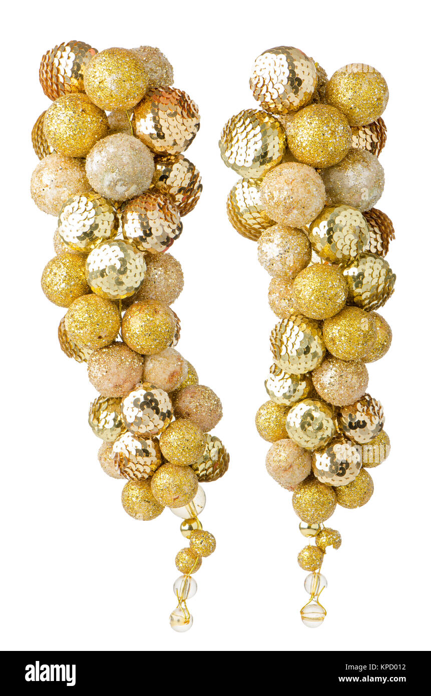 Golden christmas balls stars Cut Out Stock Images & Pictures - Alamy