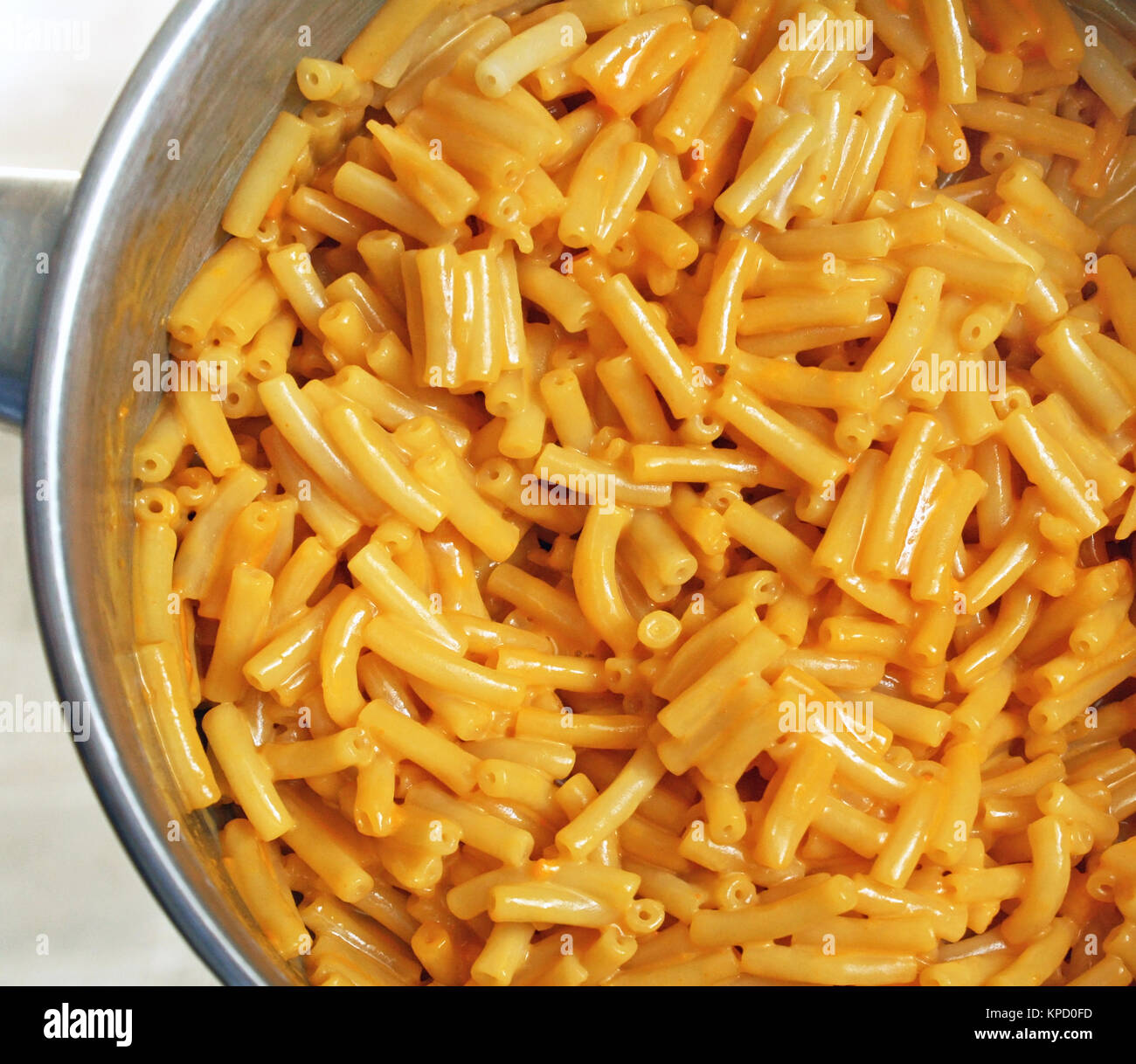 Cooked macaroni and cheese - prepared using ingredients from a box and ...