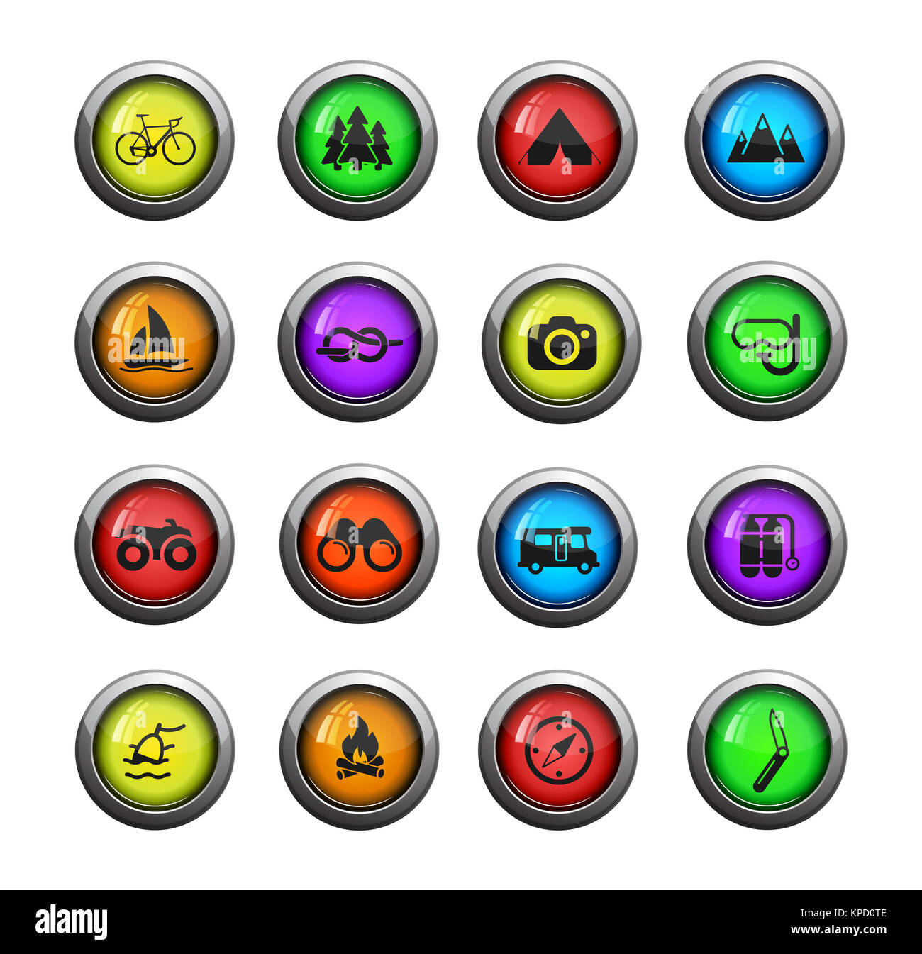 Active recreation icon set Stock Photo - Alamy