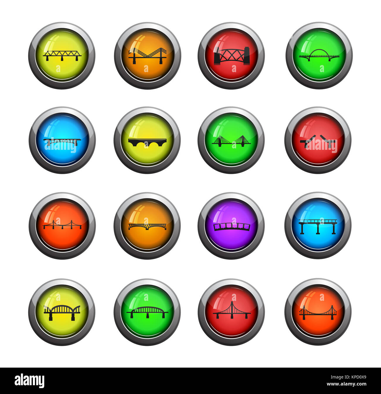 Bridges icons set Stock Photo - Alamy