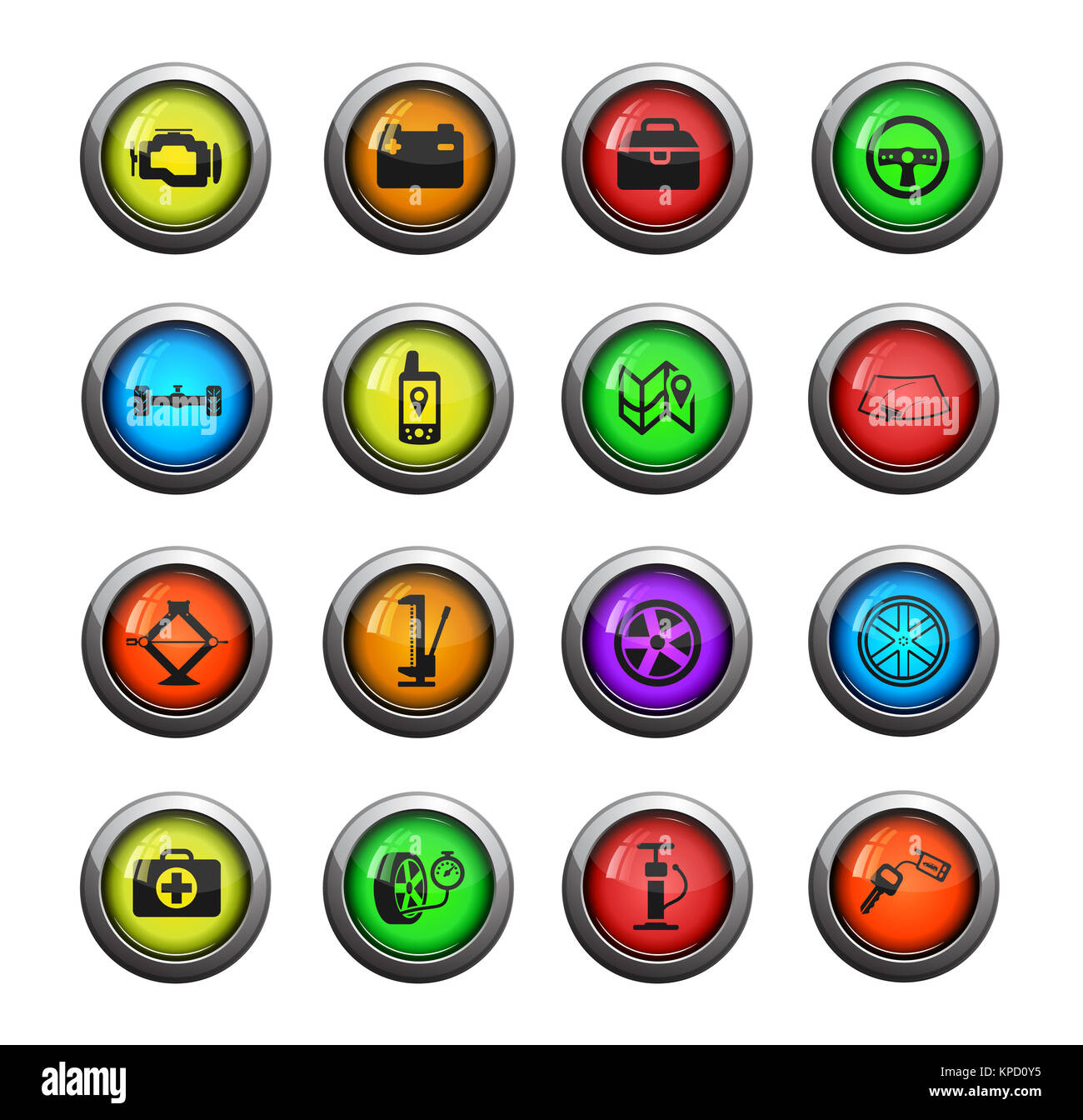 Car shop icons set Stock Photo - Alamy