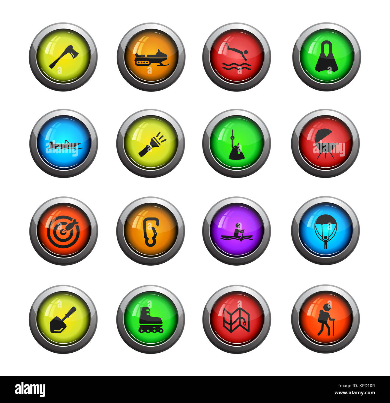 Active recreation icon set Stock Photo - Alamy