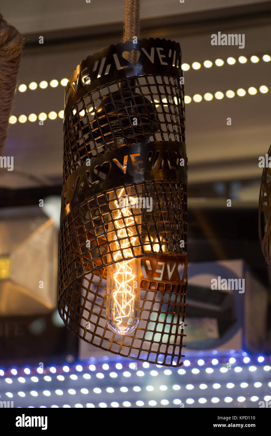 Decorative style filament light bulbs in view Stock Photo - Alamy