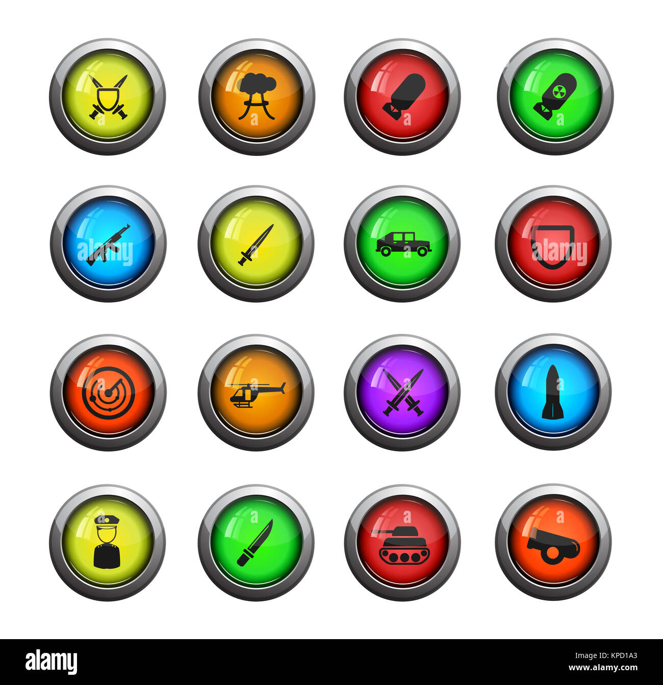 Military simply icons Stock Photo - Alamy