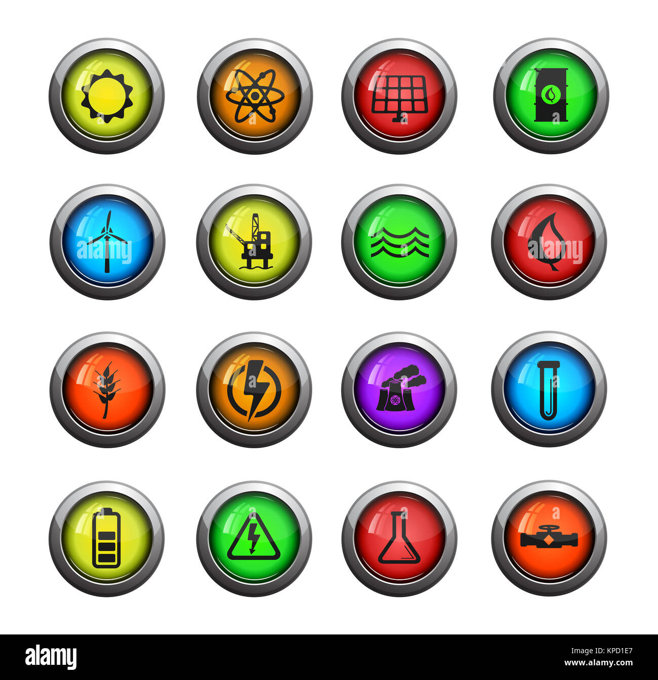 Power generation simply icons Stock Photo - Alamy