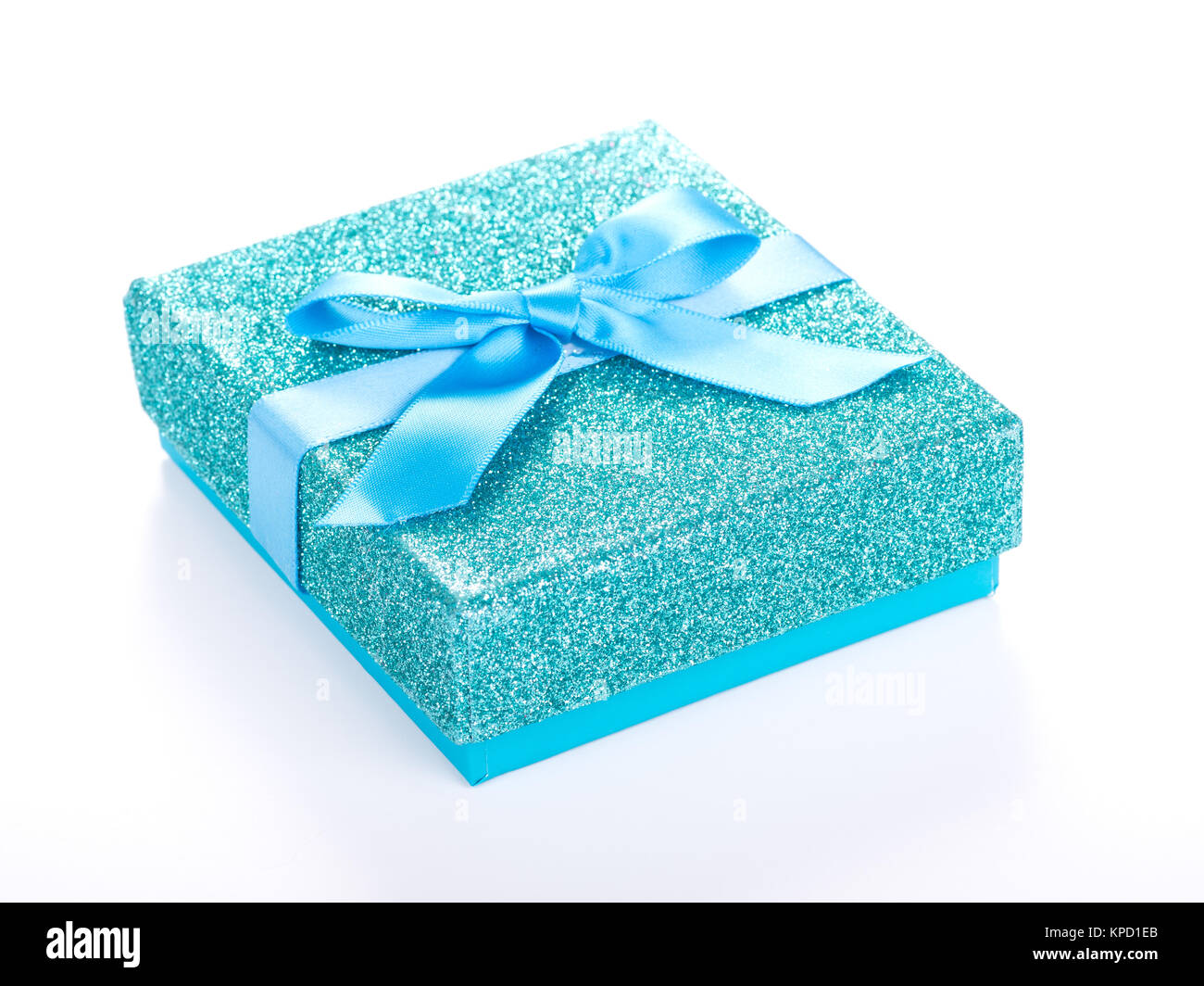 Blue gift white ribbon hi-res stock photography and images - Alamy