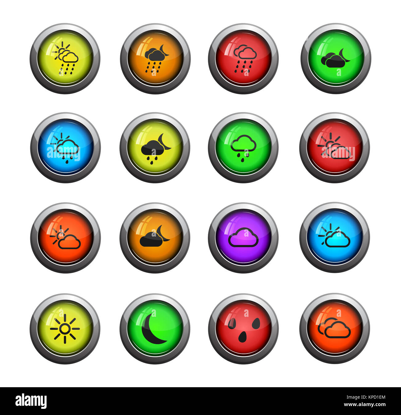Weather simple vector icons Stock Photo - Alamy