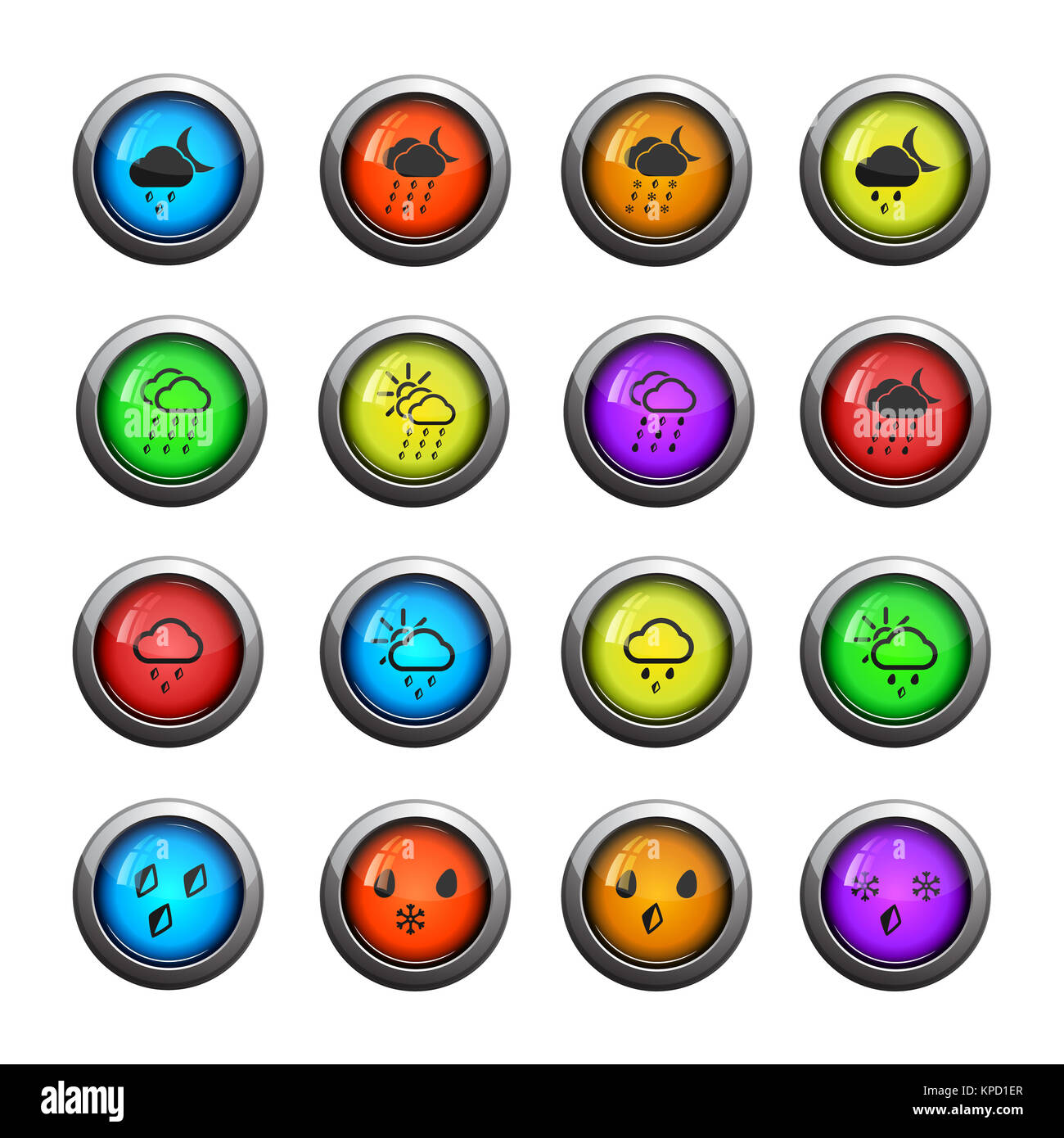 Weather simple vector icons Stock Photo - Alamy