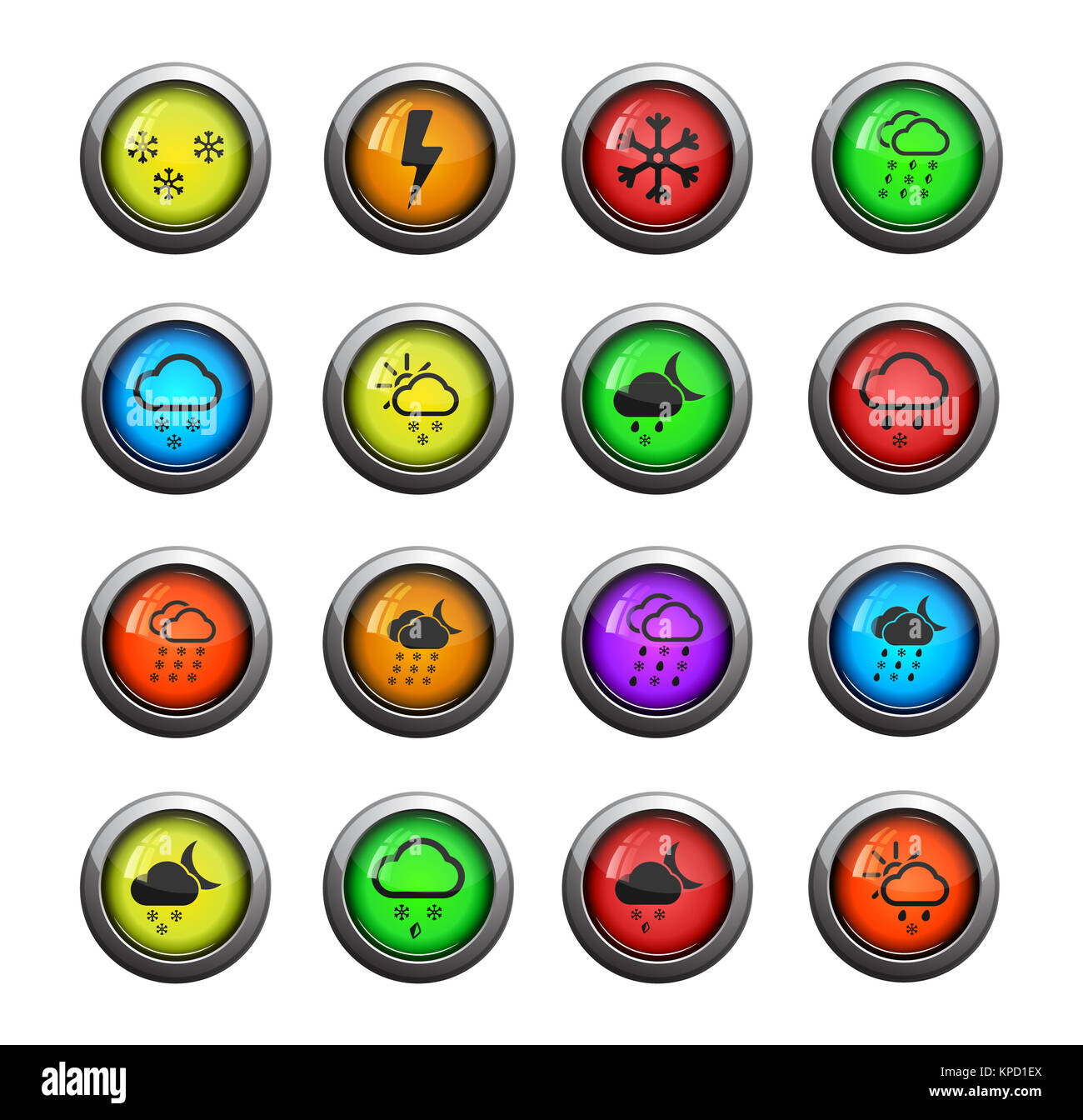 Weather simple vector icons Stock Photo - Alamy