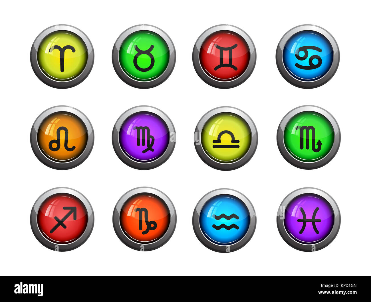 Zodiac icon set Stock Photo - Alamy