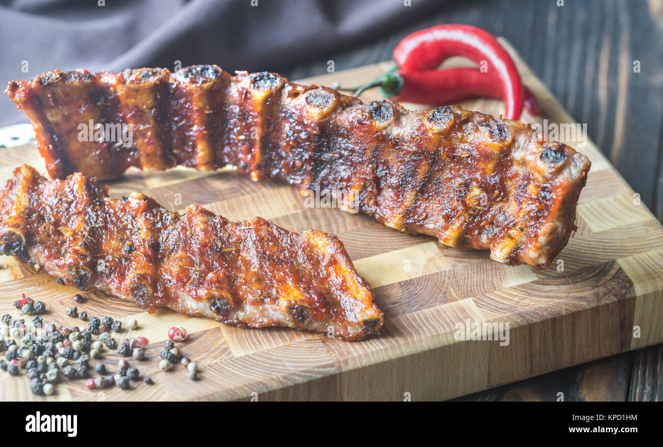 Grilled pork ribs Stock Photo - Alamy