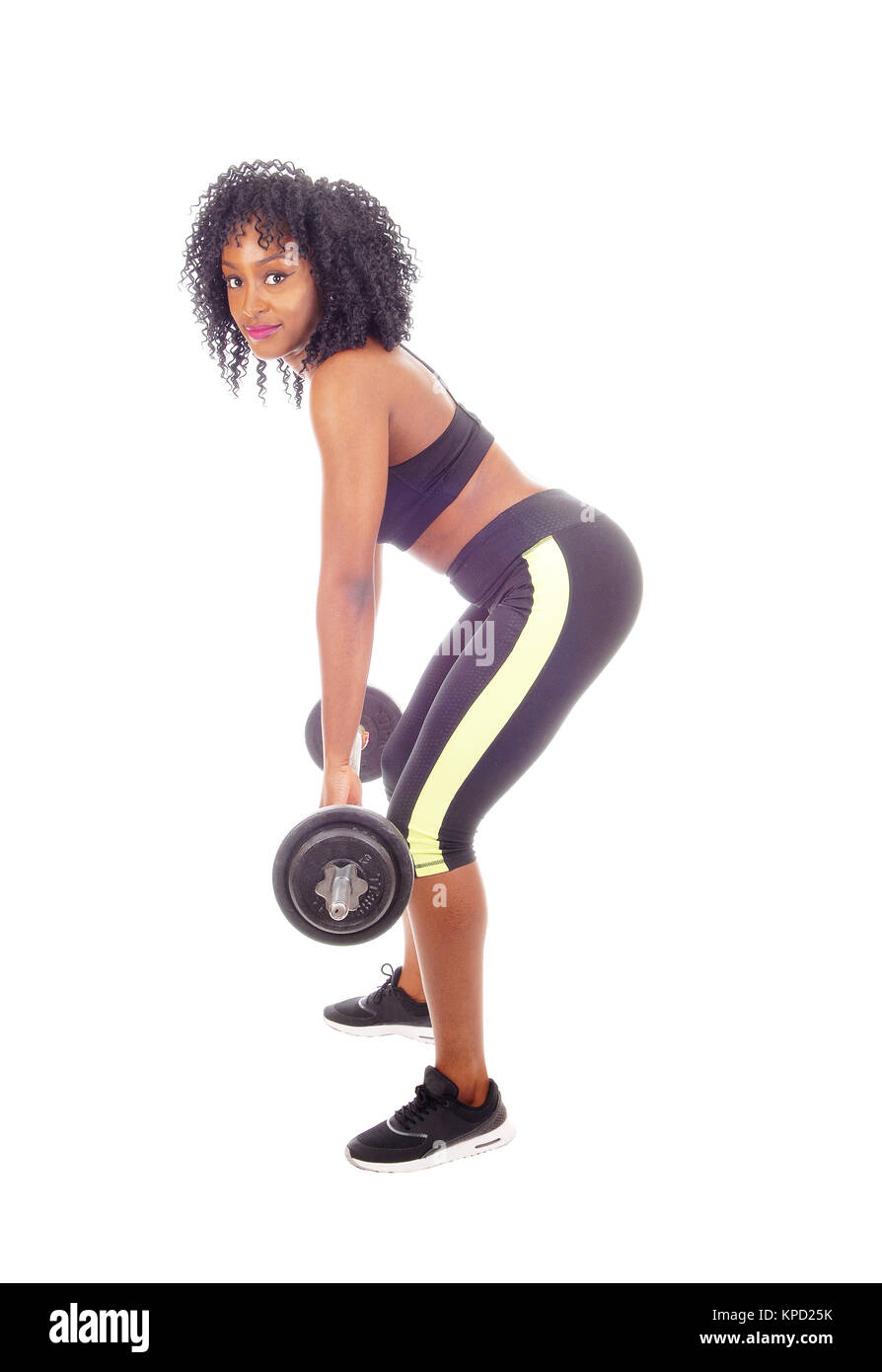 African American woman weight lifting Stock Photo - Alamy