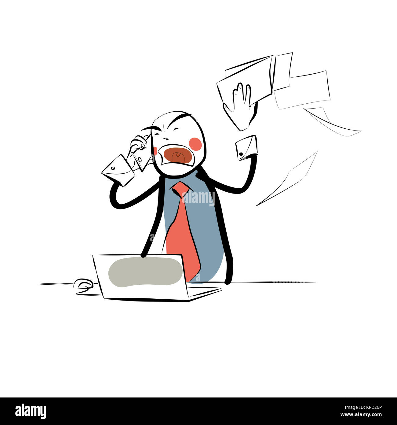 Problems work angry businessman Cut Out Stock Images & Pictures - Alamy