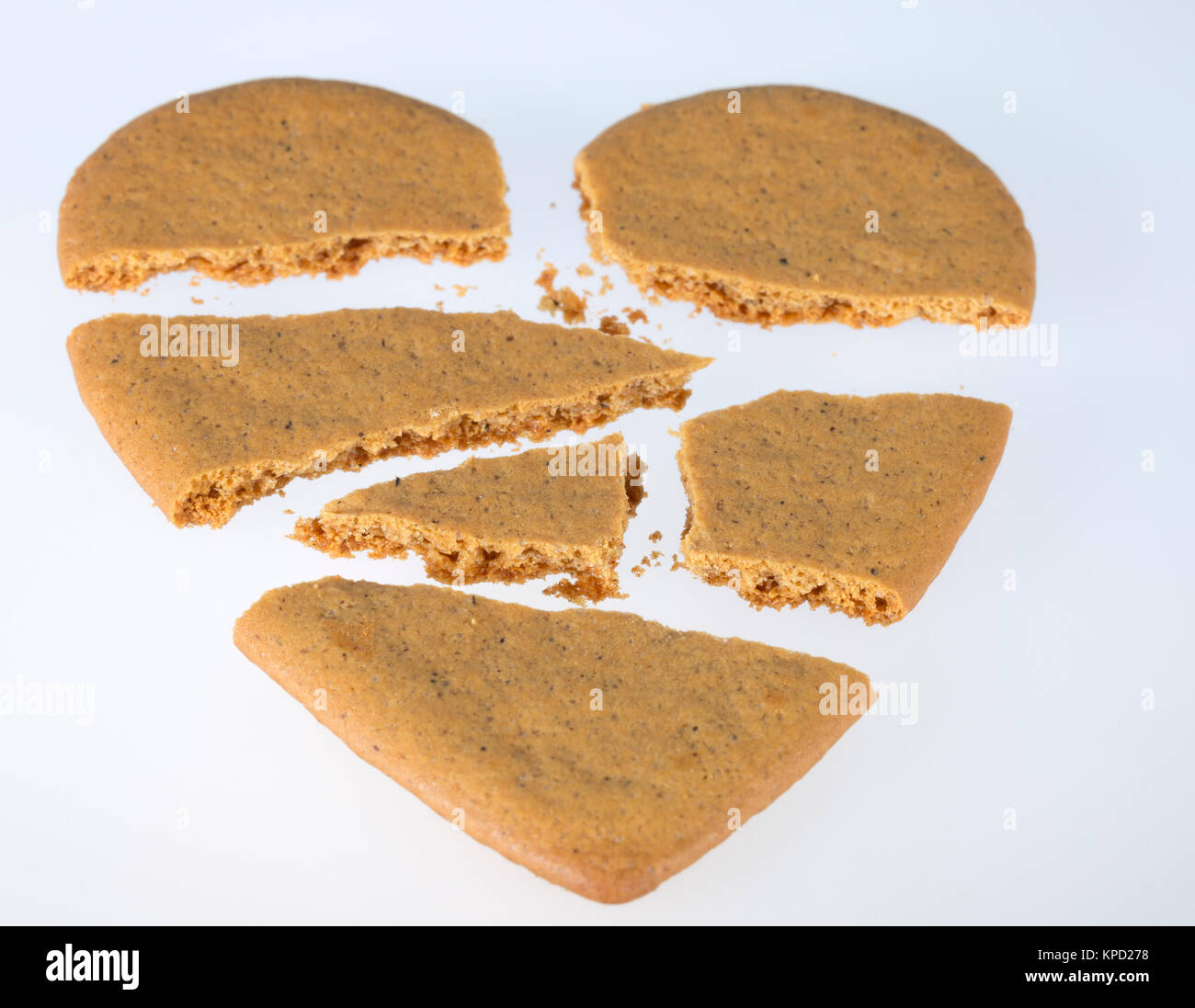 Gingerbread Heart Broken Stock Photo - Alamy