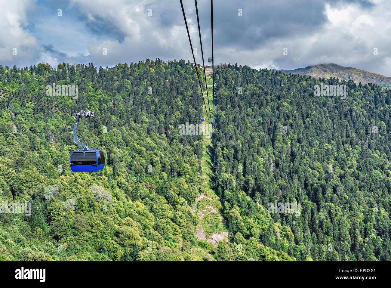 Cable way to the mountains Stock Photo - Alamy