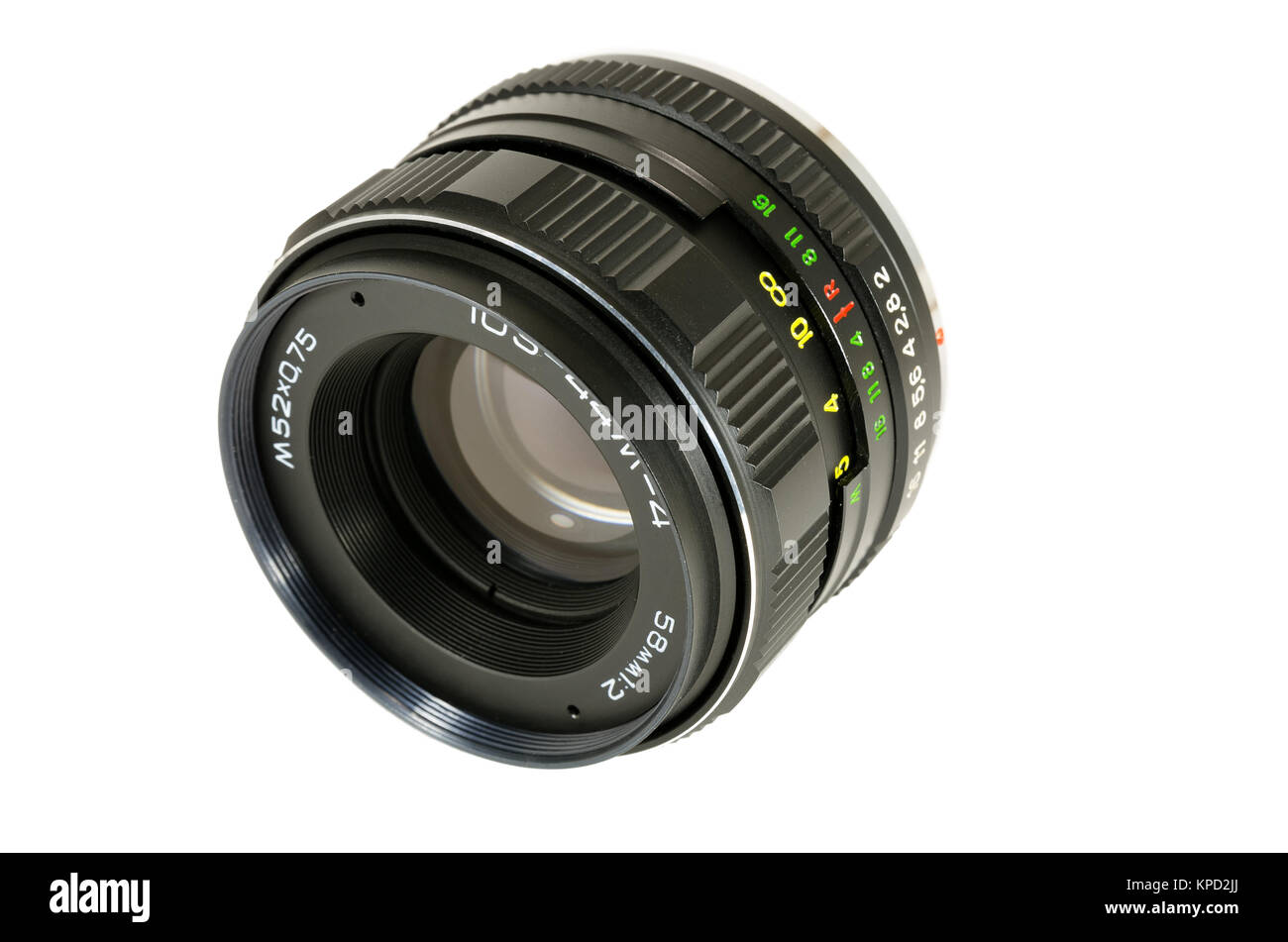 Lens Soviet for the camera on white background Stock Photo - Alamy