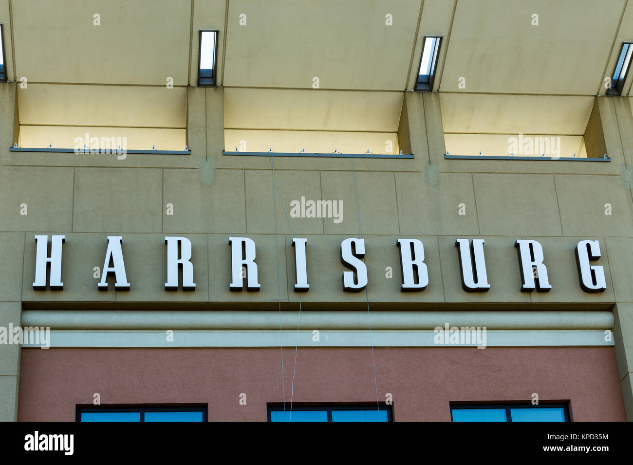 Harrisburg, the state capital city of Pennsylvania, wall sign on the ...