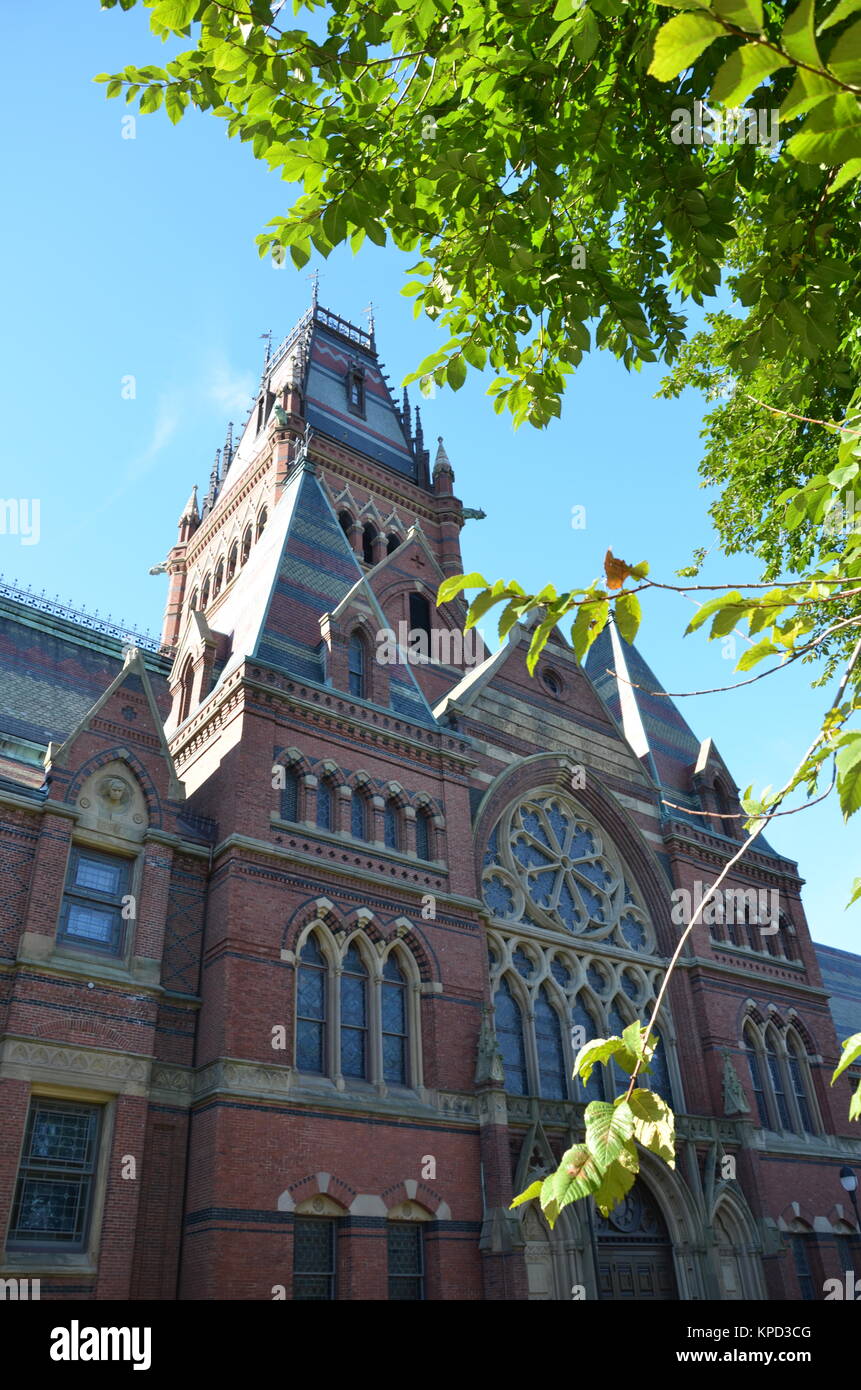 Exterior of the Memorial Hall of Harvard university in Cambridge ...