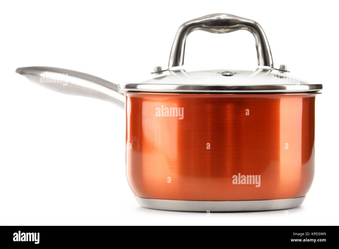 Steel pot isolated on white background Stock Photo - Alamy