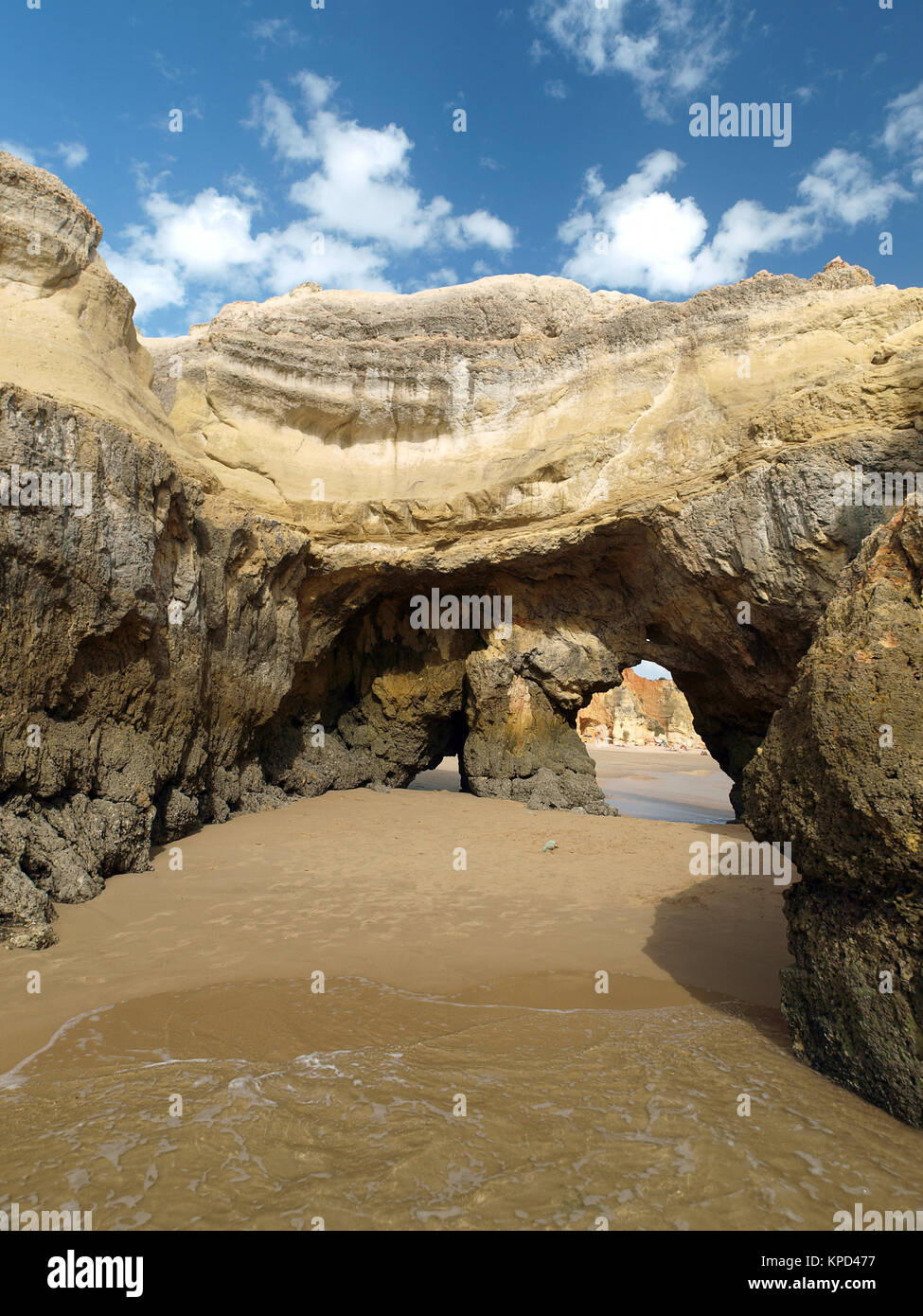 Caves and colourful rock formations on the Algarve,Portugal Stock Photo ...